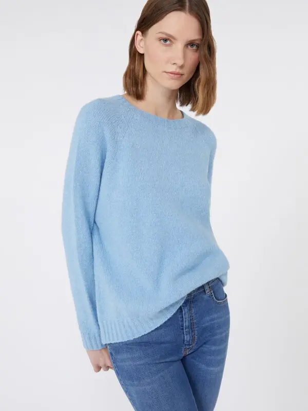 Max Mara Alpaca And Cotton Sweater - Light Blue