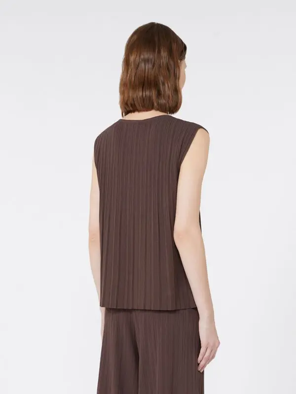 Max Mara Plissé-pleated Yarn T-shirt