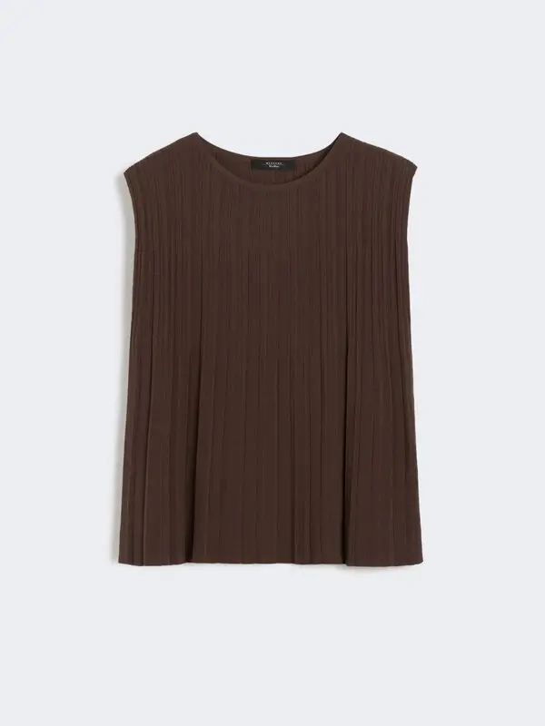 Max Mara Plissé-pleated Yarn T-shirt