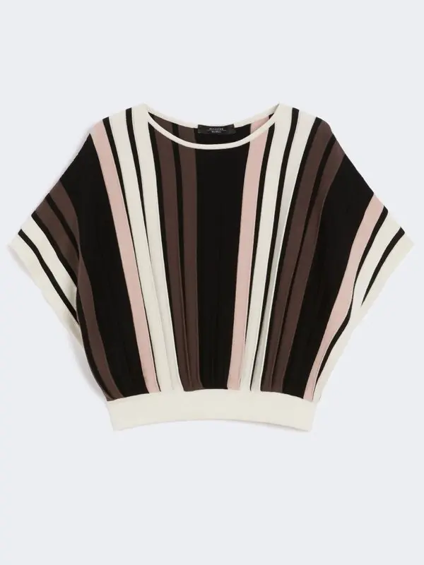Max Mara Plissé-pleated Viscose Yarn Top - Multicolour