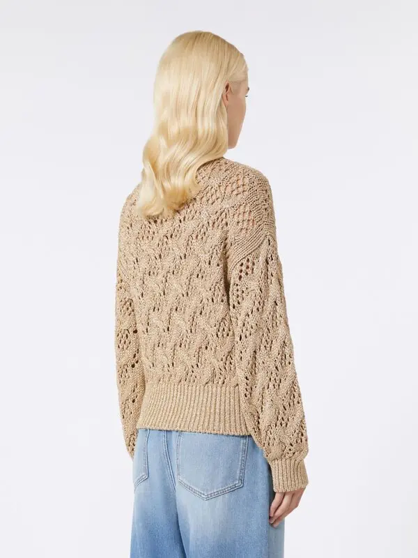 Max Mara Diamond-patterned Cordonnet Sweater - Gold
