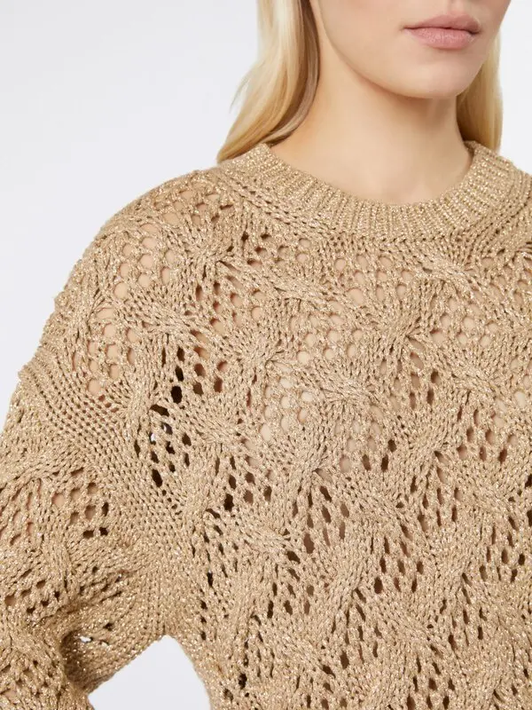 Max Mara Diamond-patterned Cordonnet Sweater - Gold