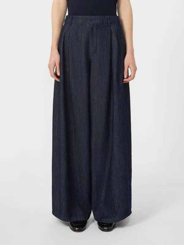 Max Mara Washed Denim Wide-leg Trousers