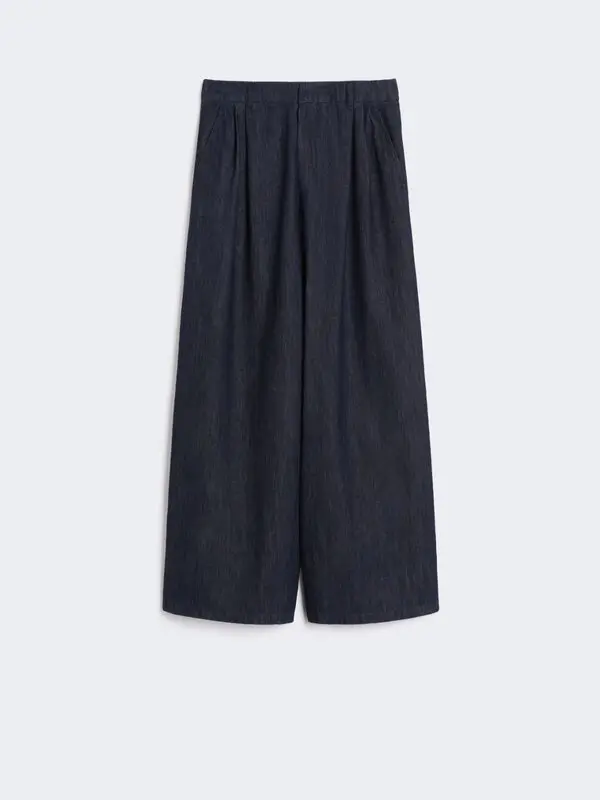 Max Mara Washed Denim Wide-leg Trousers