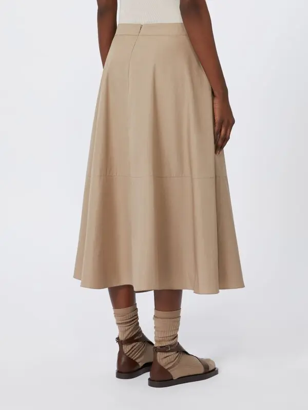 Max Mara Long Cotton Poplin Skirt