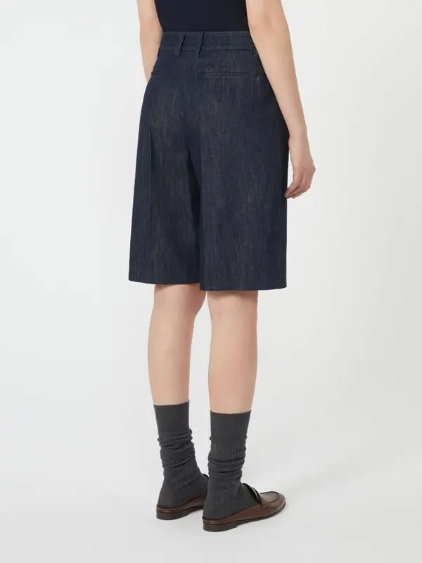 Max Mara Indigo Denim Bermuda Shorts