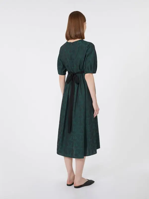 Max Mara Jacquard Cotton Midi Dress