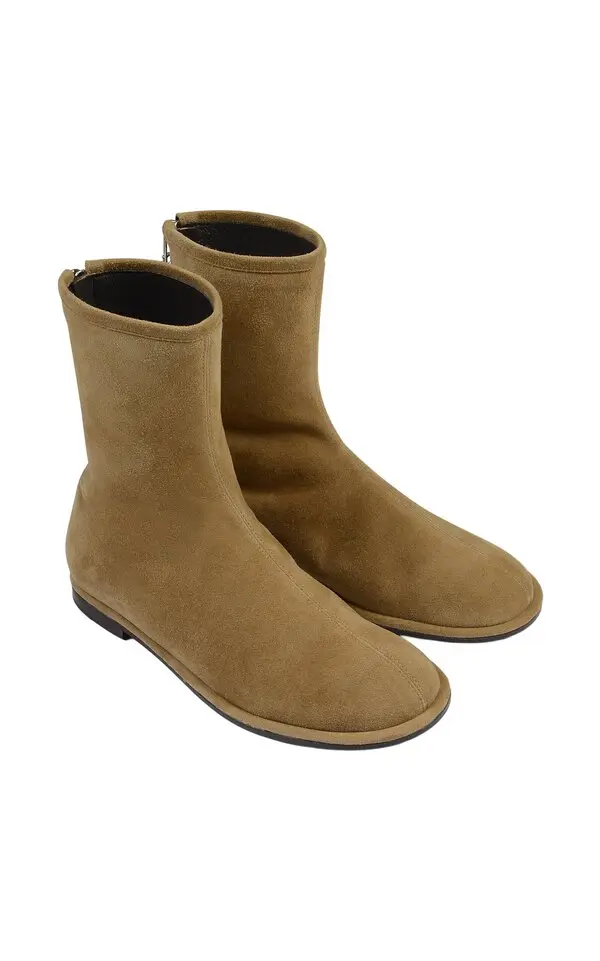 SALONDEJU Suede Ankle Boots - Neutral