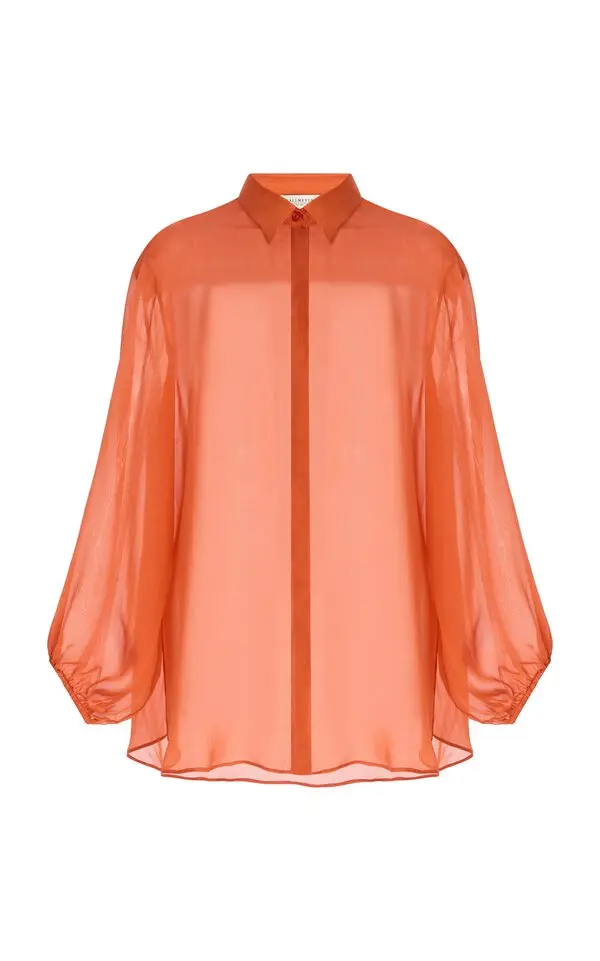 KALLMEYER Ilia Balloon-sleeve Silk Top