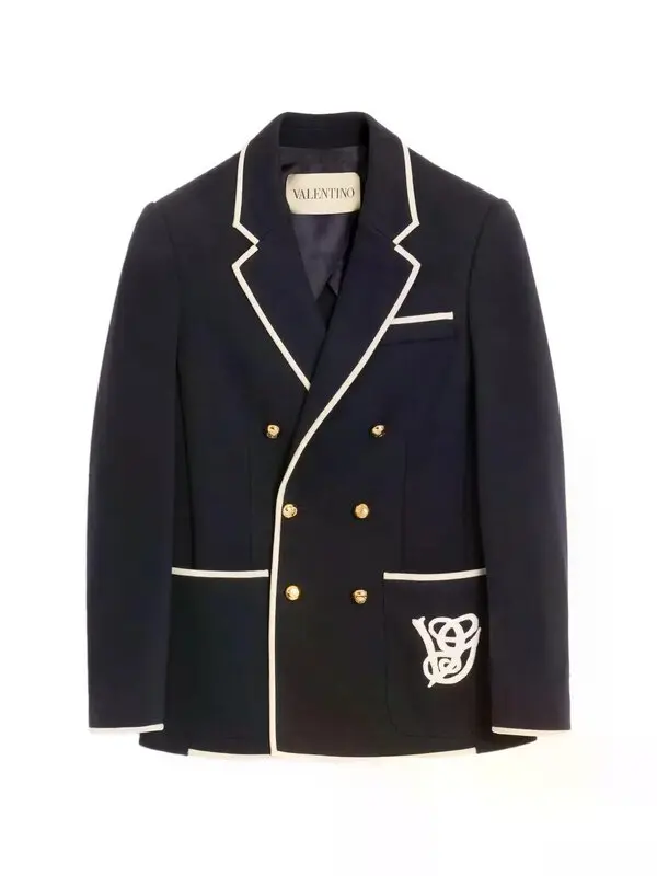 Valentino Garavani Vg-patch Double-breasted Blazer