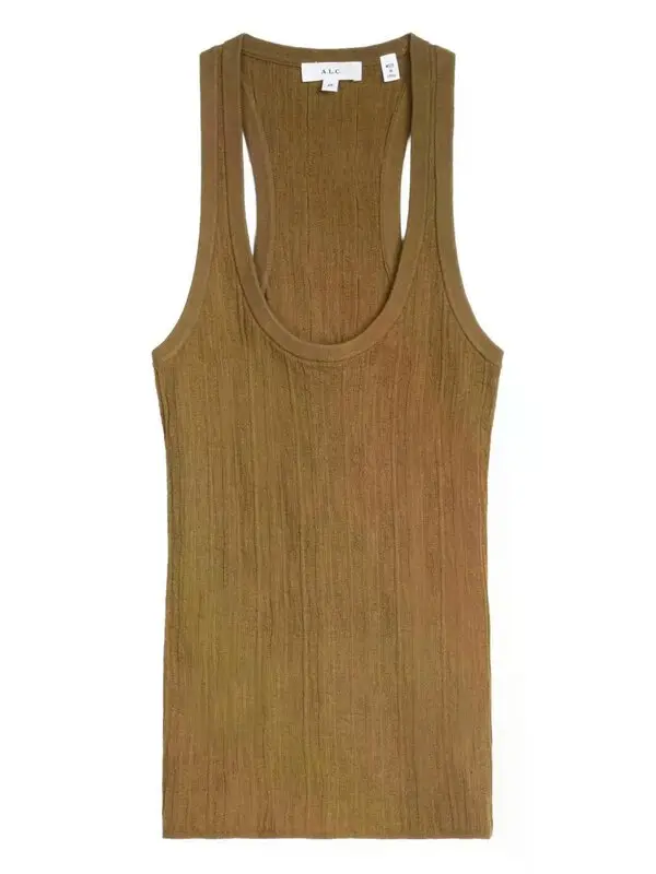 A.L.C. Iris Ribbed Tank Top - Brown