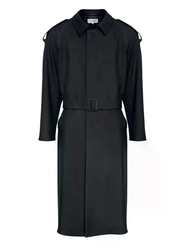MAISON MARGIELA Wool Trench Coat - Black