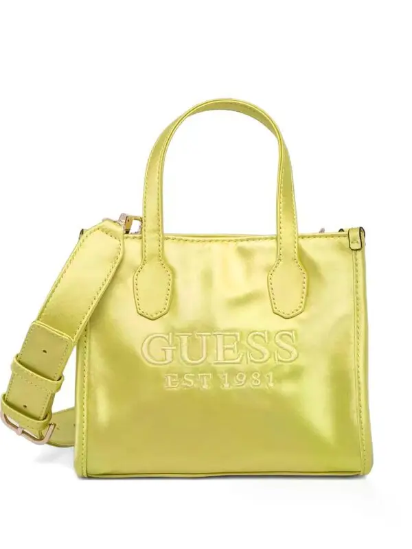 Guess Mini Silvana Logo-embroidered Tote Bag - Green