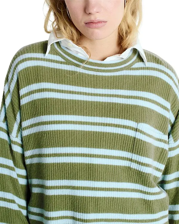 American Vintage Cropped Striped Wool Sweater - Rive Riyarus