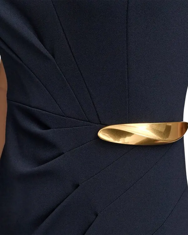 Donna Karan New York Scuba Crepe Sheath Dress With Hardware Detail