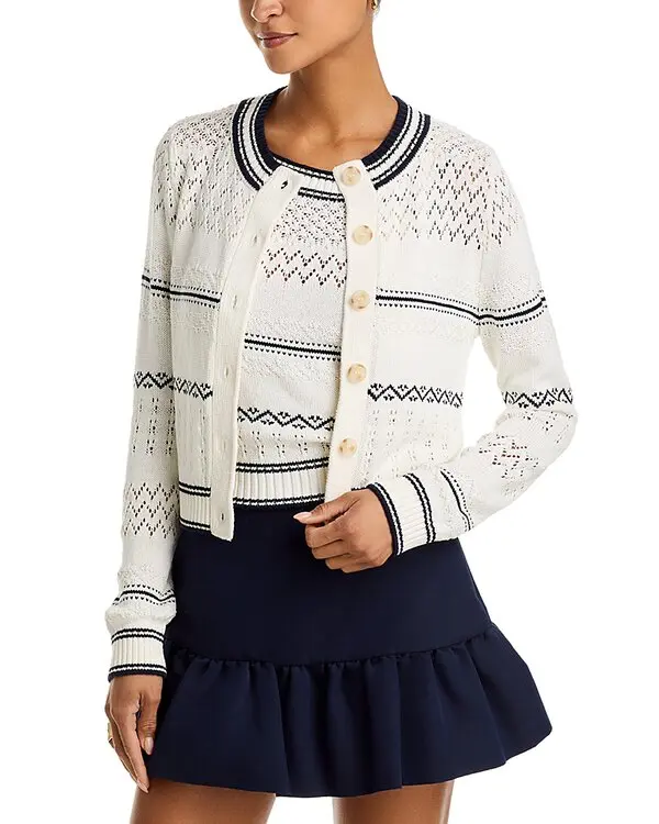 Aqua Crochet Pointelle Cardigan