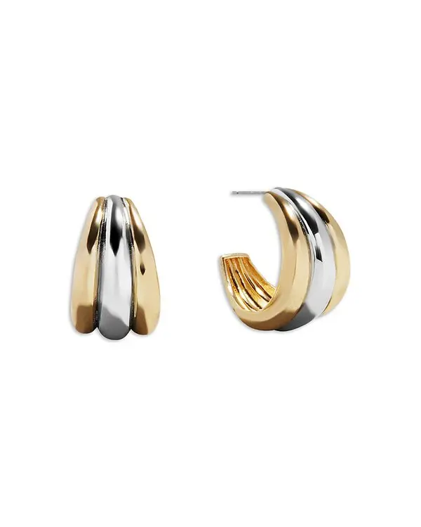 Baublebar Yvette Triple Row Half Hoop Earrings - Two Tone