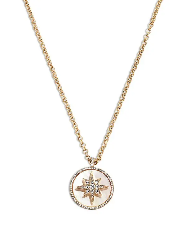 Baublebar Carina Crystal & Mother Of Pearl Star Pendant Necklace - White/gold