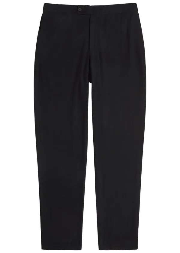 RAITH Rayon-blend Straight-leg Trousers - Black