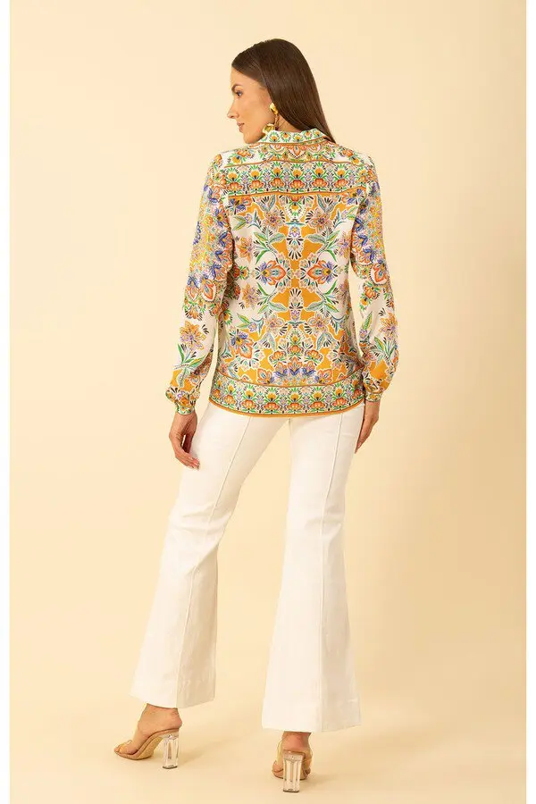Hale Bob Azariah Silk Top - Orange