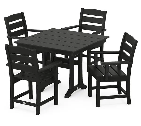 POLYWOOD Lakeside 5-piece Farmhouse Trestle Cha R Dining Set - One-color