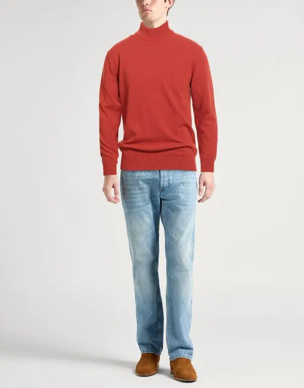 DANIELE FIESOLI Turtleneck Wool Cashmere Sweater - Red