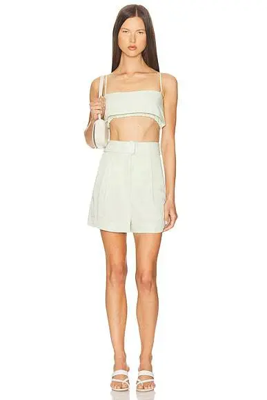 Matthew Bruch Structured Bandeau Crop Top