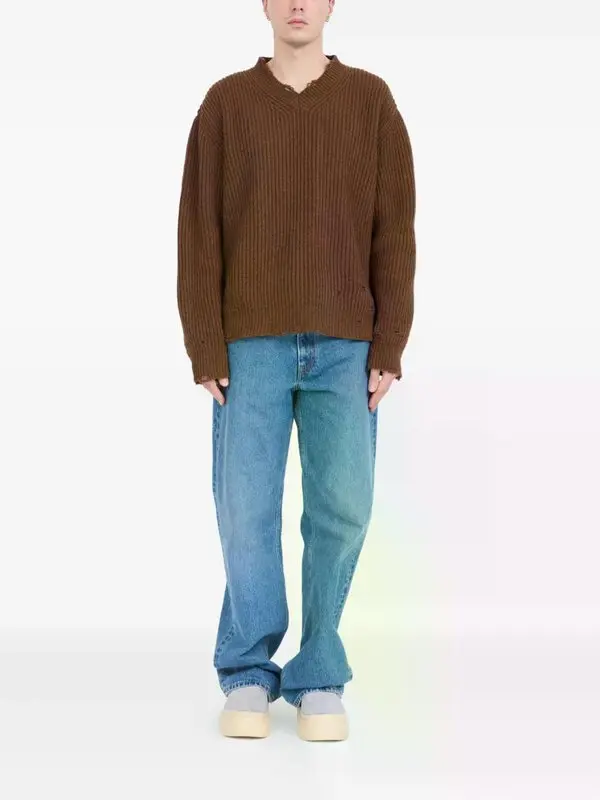 MAISON MARGIELA Ribbed V-neck Sweater