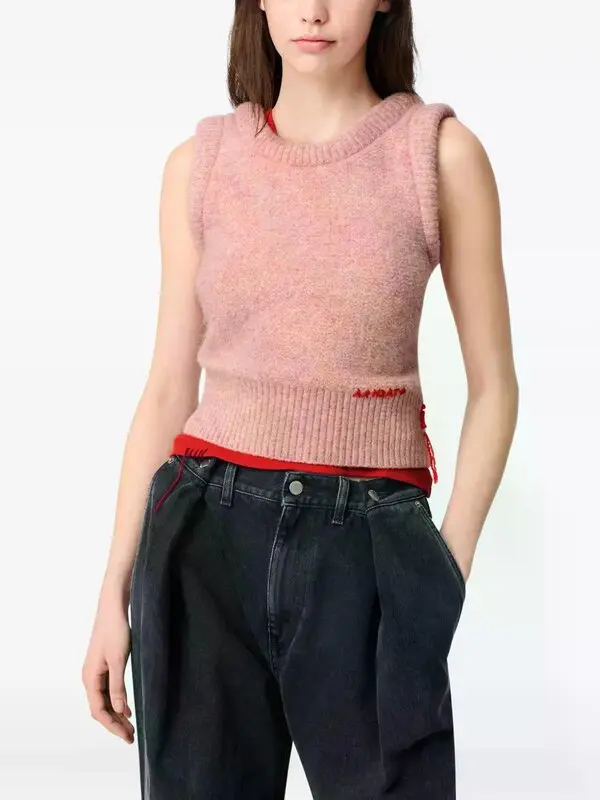 Axel Arigato Anna Cropped Sleeveless Vest - Pink