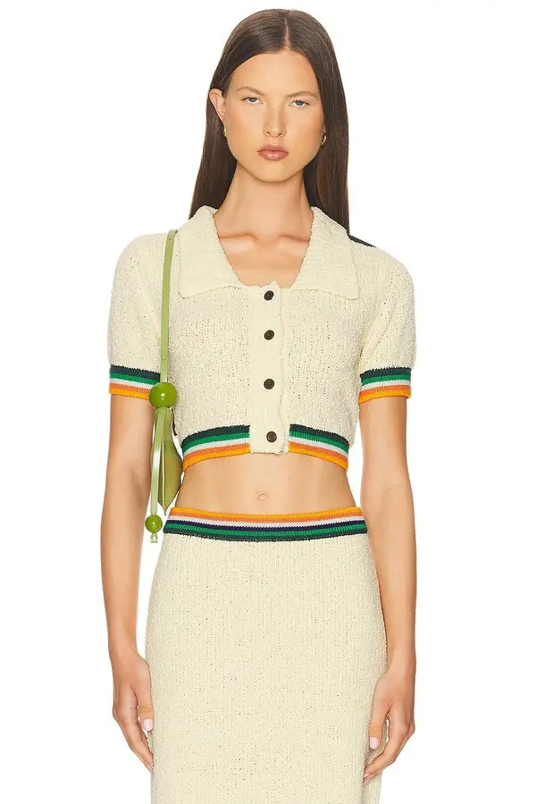Christopher John Rogers Cropped Polo Top