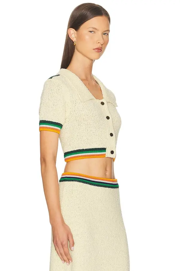 Christopher John Rogers Cropped Polo Top