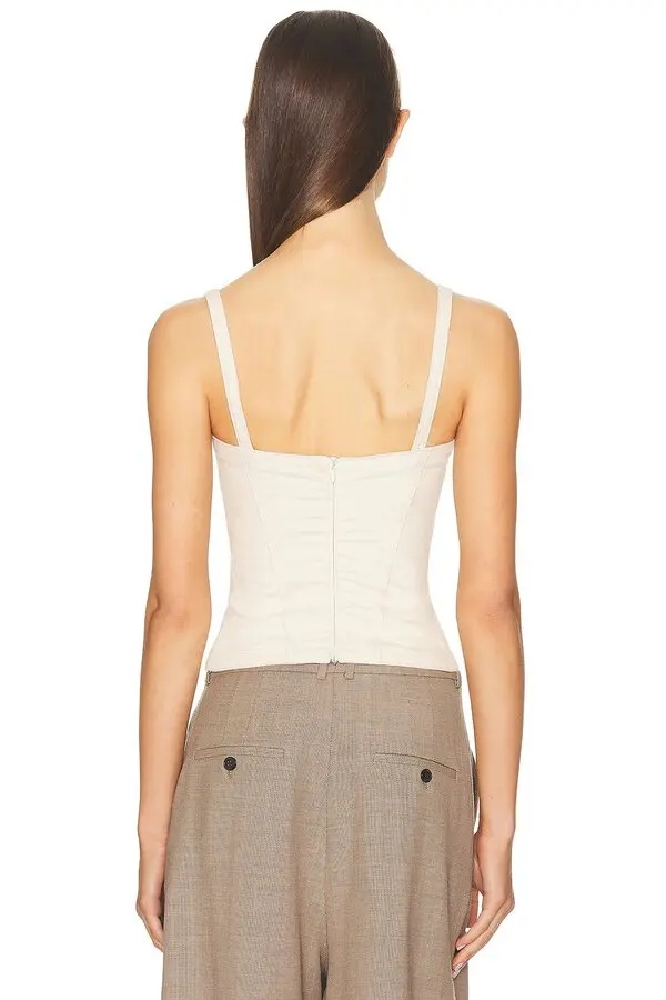 LUDOVIC DE SAINT SERNIN Cleavage Bustier Top - White Optical