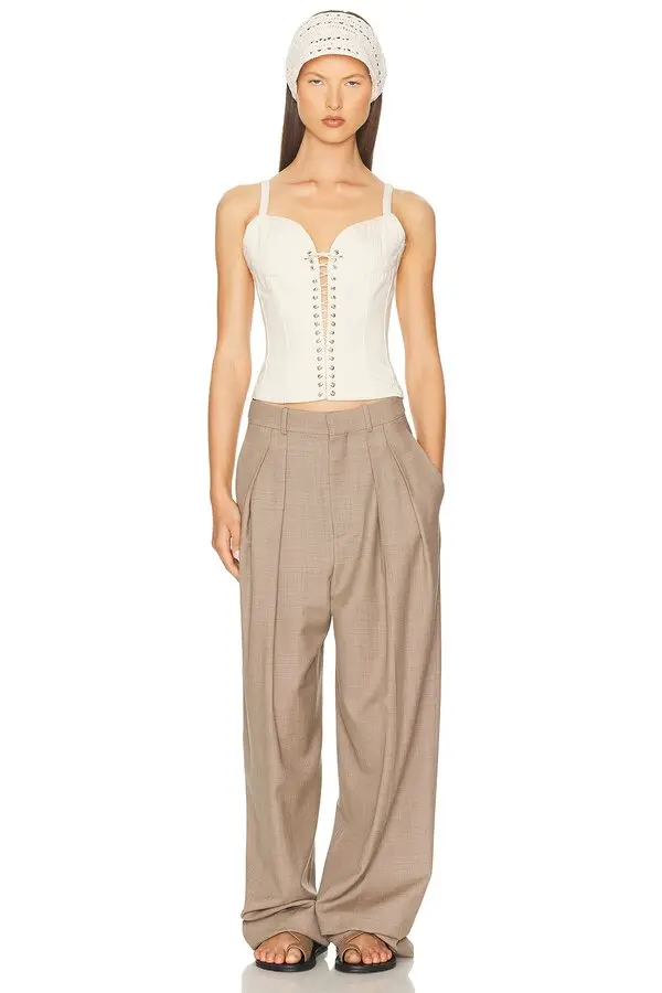 LUDOVIC DE SAINT SERNIN Cleavage Bustier Top - White Optical