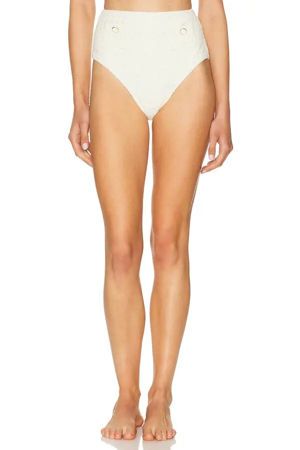 Simkhai Diana High Waisted Bikini Bottom - Ivory