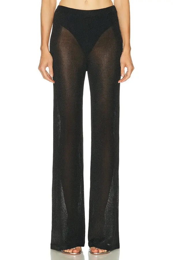 SEROYA Sheldon Metallic Knit Pant - Black