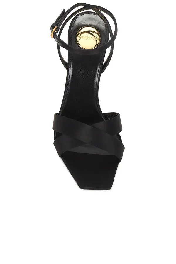 Saint Laurent Lydia Wedge Sandal - Nero