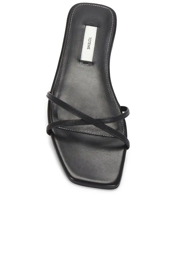 TOTEME Leather Crossover Slide - Black