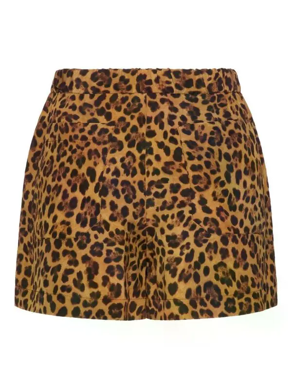 Valentino Garavani Animalier Crepe De Chine Shorts