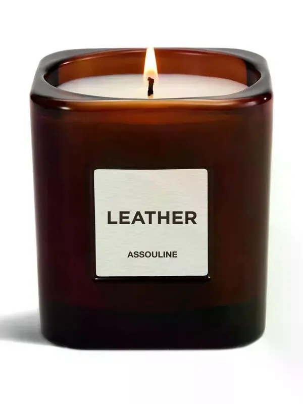 Assouline Library Leather Scented Candle - Brown