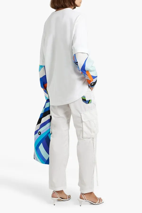Emilio Pucci Taffeta Cargo Pants - White