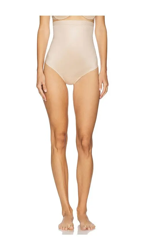 Spanx Spanxshape Invisible High Waisted Thong In Beige,nude - Champagne Beige