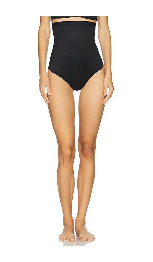 Spanx Spanxshape Invisible High Waisted Thong In Black - Very Black