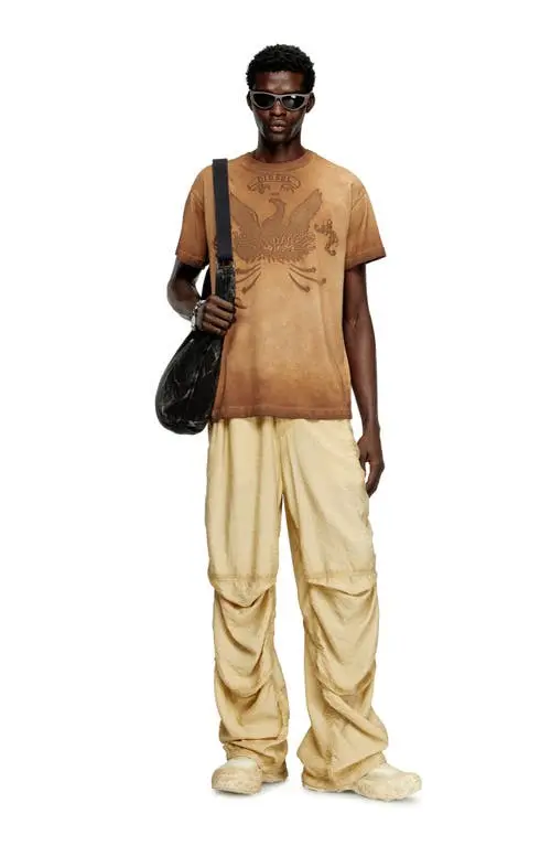 DIESEL® T-norm-t9 Devoré Logo T-shirt - Brown