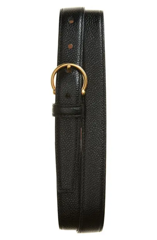 Thom Browne Round Buckle Leather Belt - Black