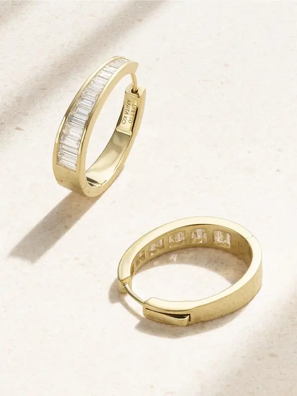 ANITA KO Meryl Diamond Hoop Earrings - Gold