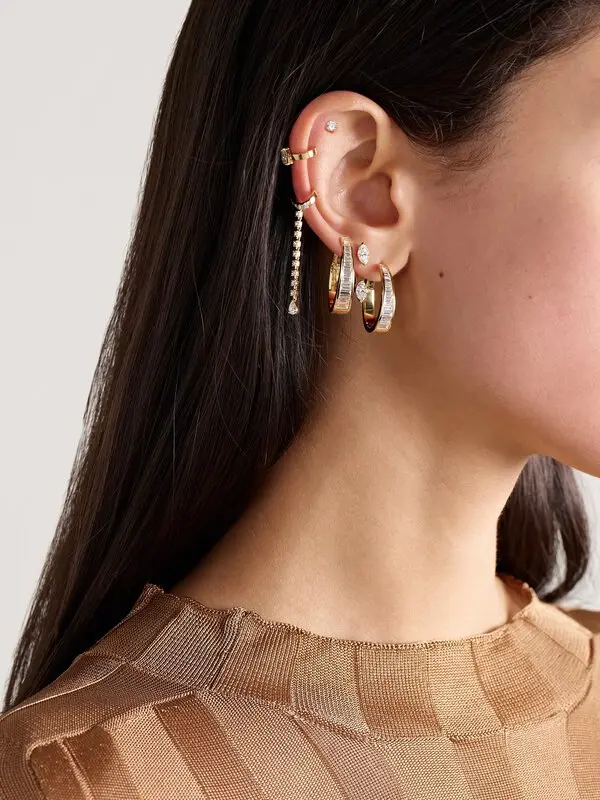 ANITA KO Meryl Diamond Hoop Earrings - Gold