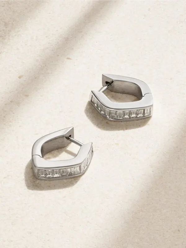 ANITA KO Georgie 18-karat White Gold Diamond Hoop Earrings - Silver