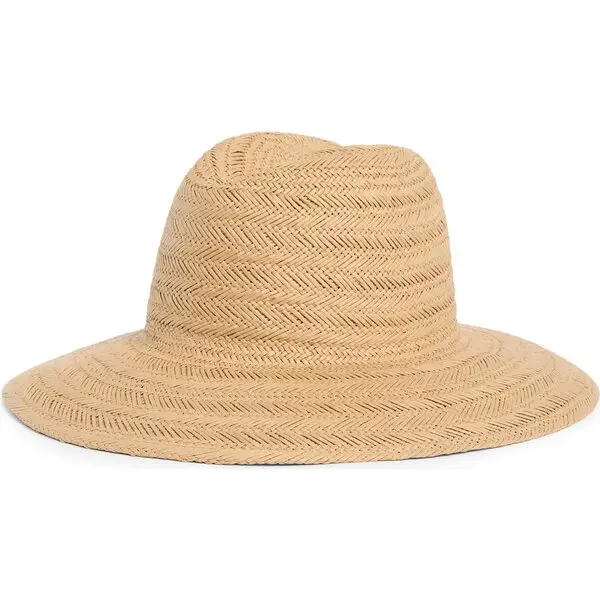 Vince Herringbone Weave Panama Hat - Camel
