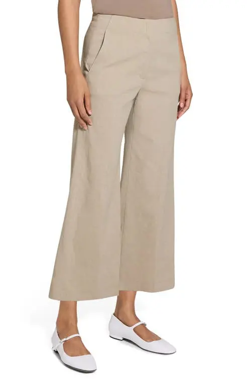Theory Clean Terena Crop Wide Leg Linen Blend Pants