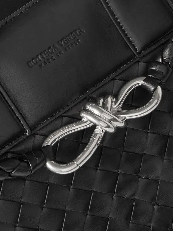 Bottega Veneta Andiamo Large Intrecciato Leather Messenger Bag - Black